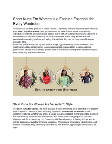 Doc 10 _ The Short Kurta - info Flip PDF | AnyFlip