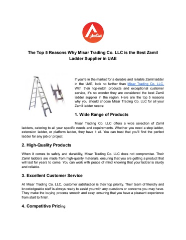 The Top 5 Reasons Why Misar Trading Co. LLC is the Best Zamil Ladder ...
