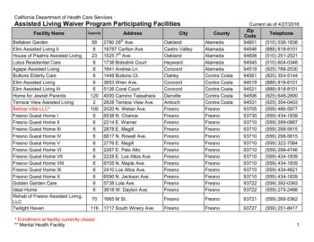 Assisted Living Waiver Program Participating Facilities - Guset User ...