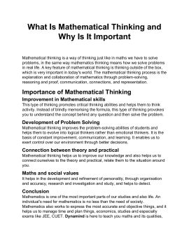 What is mathematical thinking and why is it important - sharmarhea122 ...