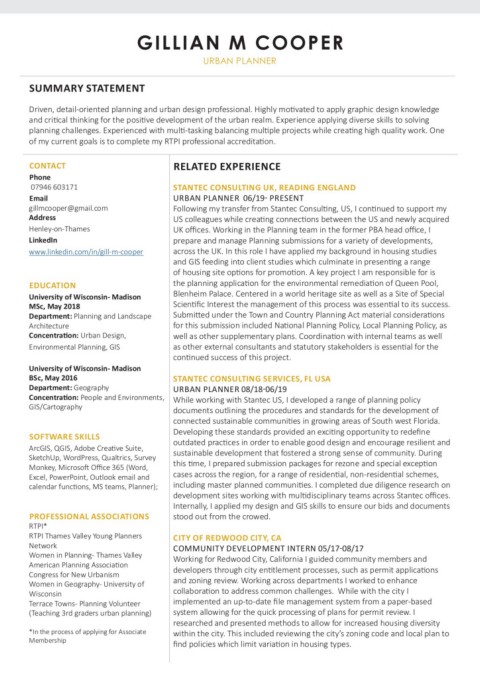 Urban Planning Resume Construction Planner Resume Examples For 2025