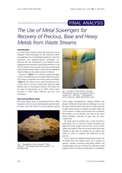 The Use of Metal Scavengers for Recovery of Precious, Base ... - Guset ...