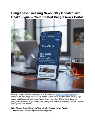 Bangladesh Breaking News: Stay Updated with Dhaka Signal – Your Trusted ...