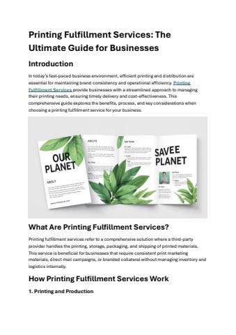 Printing Fulfillment Services: The Ultimate Guide for Businesses