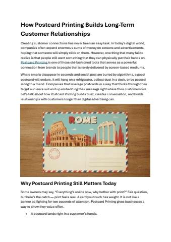 How Postcard Printing Builds Long-Term Customer Relationships
