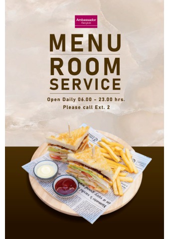 Room Service Menu - Ambassador Hotel Bangkok Flip PDF | AnyFlip