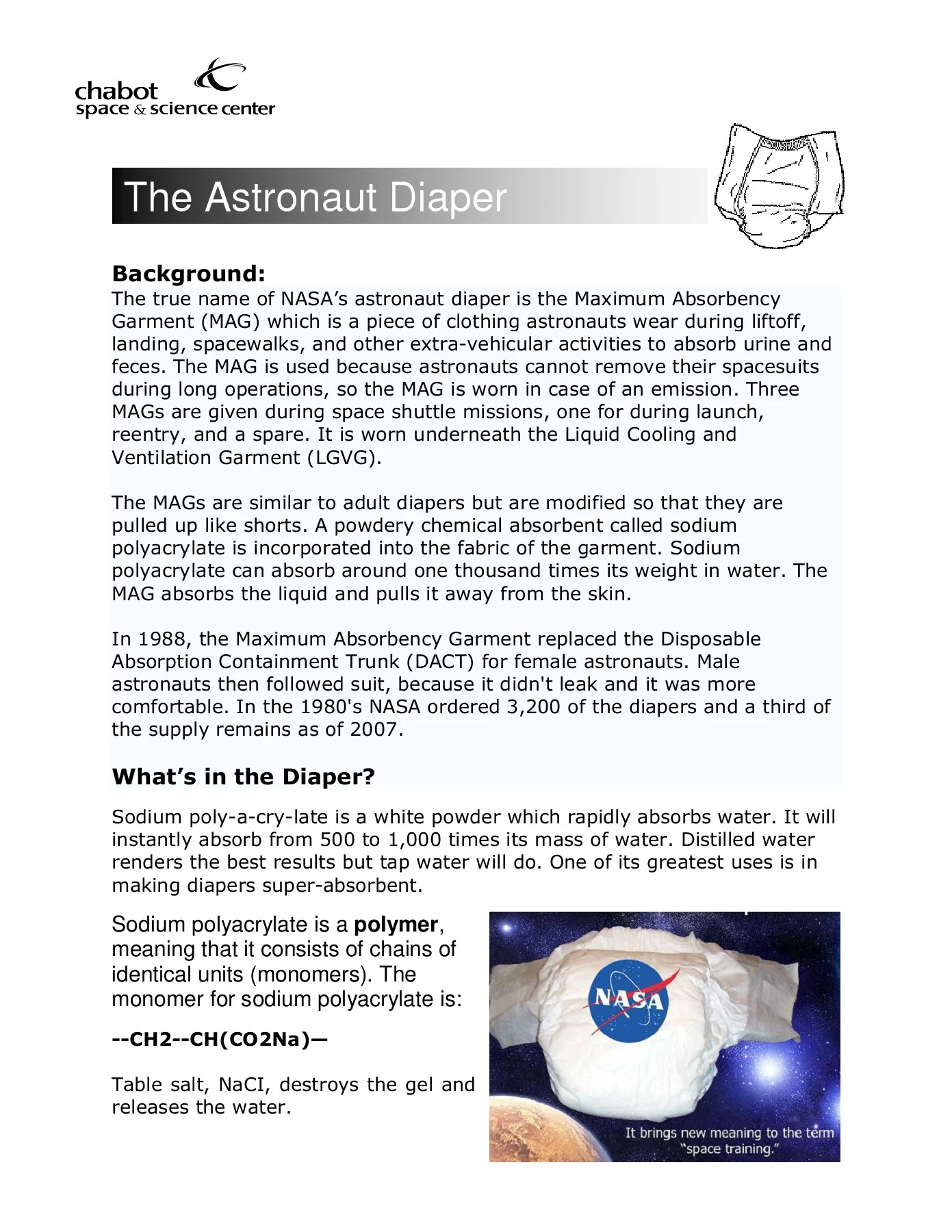 Astronauts Wearing Diapers