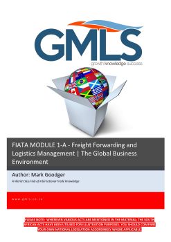 Introduction to Freight Forwarding | Module 1A - GMLS | Global Maritime ...