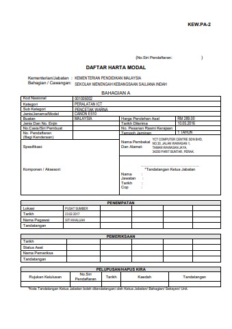 KEW.PA-2_DAFTAR HARTA MODAL - SMK Saujana Indah SMKSI Flip PDF | AnyFlip