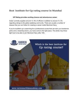 Best institute for Gp rating course in Mumbai - varrenmaritimeacademy1 ...