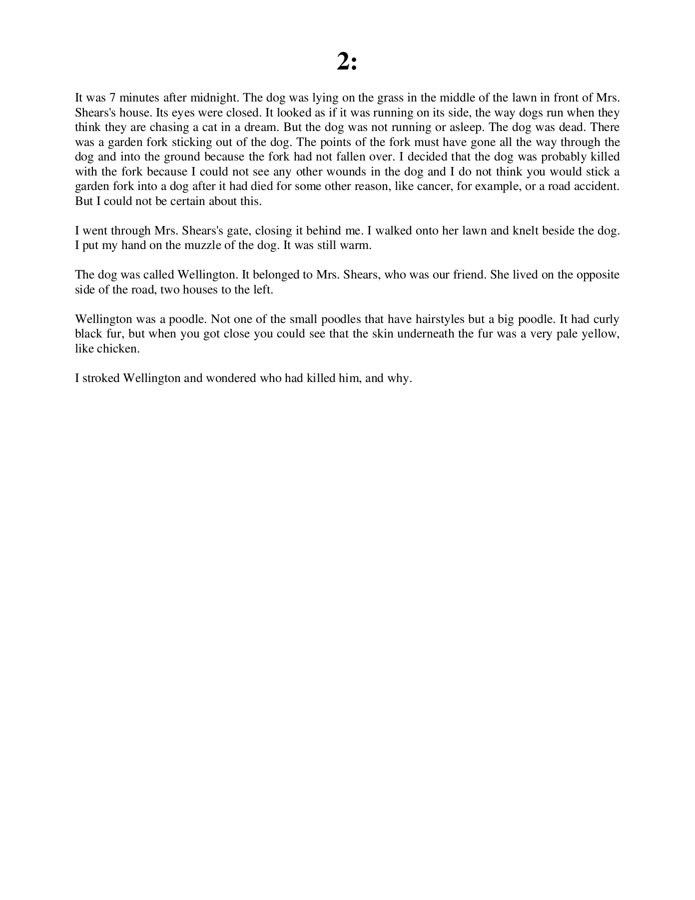 The Curious Incident of the Dog In the Night Time FULL TEXT