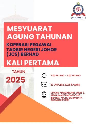 BUKU PROGRAM AGM JCS JOHOR TAHUN 2025