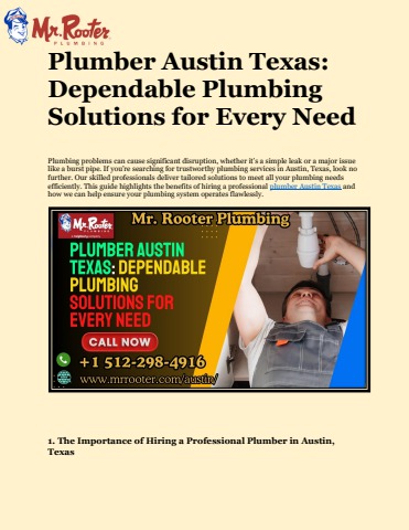 Plumber Austin Texas Dependable Plumbing Solutions for Every Need ...