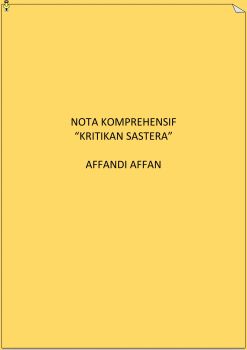 NOTA KOMPREHENSIF 2 KRITIKAN SASTERA 1 - d082334 | Membalik PDF Dalam ...