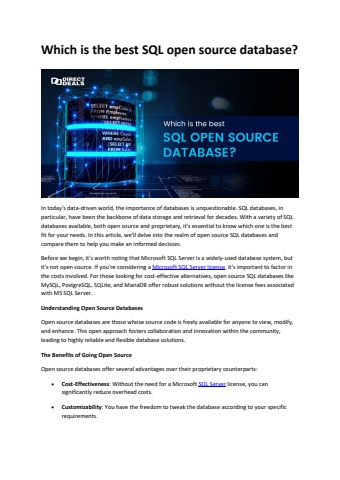 Which is the best SQL open source database - Ameliya Agarwal Flip PDF | AnyFlip