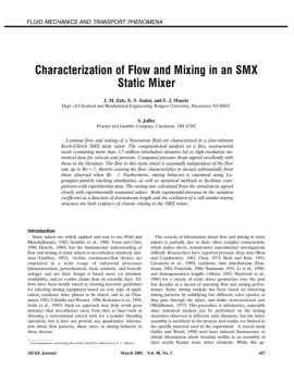 Characterization of Flow and Mixing in an SMX Static Mixer - Guset User ...