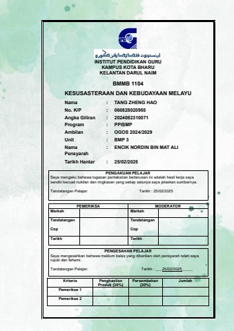 Tugasan 1: Kesusasteraan dan Kebudayaan Melayu - Zheng Hao Tang Flip ...