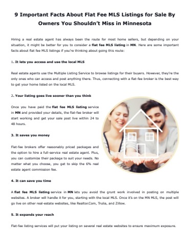9 Important Facts About Flat Fee MLS Listings for For Sale By Owners ...