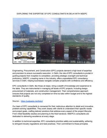 Exploring The Expertise Of Epc Consultants In Delhi With Nsepc - NSEPC ...