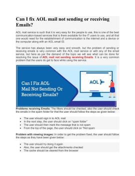 Can I fix AOL mail not sending or receiving Emails? - aana taylor Flip ...