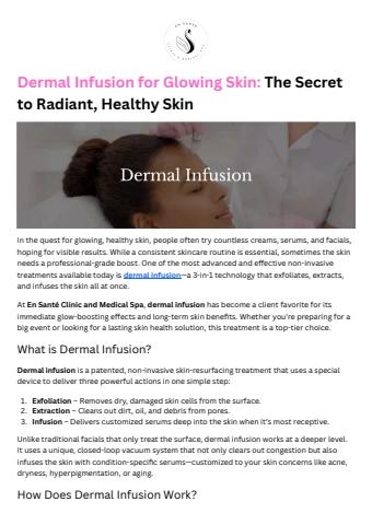 Dermal Infusion for Glowing Skin | The Secret to Radiant, Healthy Skin