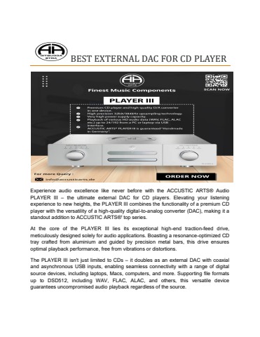 BEST EXTERNAL DAC FOR CD PLAYER - accusticarts de Flip PDF | AnyFlip