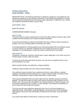 Patient Education QUETIAPINE - ORAL - Guset User Flip PDF | AnyFlip