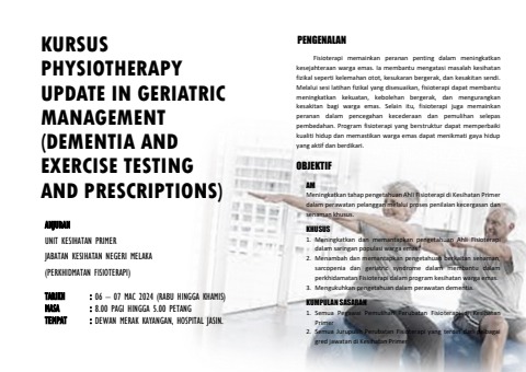 BUKU PROGRAM KURSUS PHYSIOTHERAPY UPDATE IN GERIATRIC MANAGEMENT - NIK NORMAZILA BINTI NIK MOHD ...
