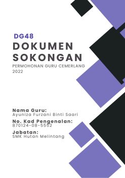 Dokumen Sokongan Permohonan Guru Cemerlangan DG48 2022 - Ayuniza ...