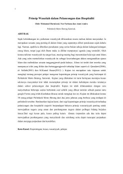PRINSIP WASATIAH DALAM PELANCONGAN DAN HOSPITALITY ...