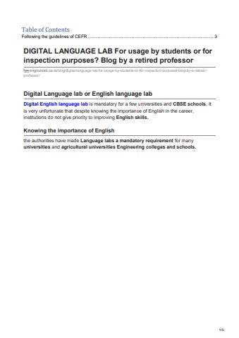 DIGITAL LANGUAGE LAB For usage by students or for inspection purposes ...