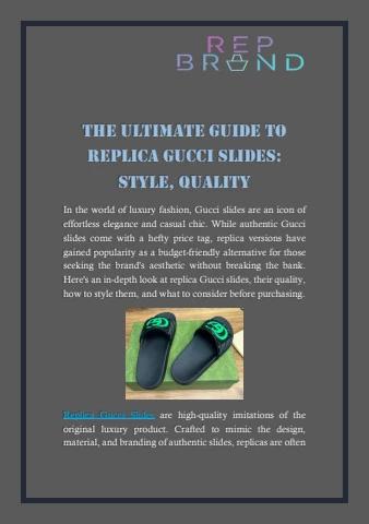 The Ultimate Guide to Replica Gucci Slides: Style, Quality
