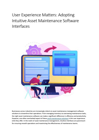 Adopting Intuitive Asset Maintenance Software Interfaces