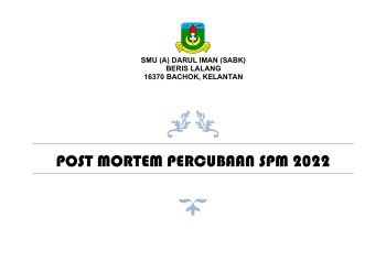 Laporan Post mortem percubaan spm 2022 - wanna.syifa Flip PDF | AnyFlip
