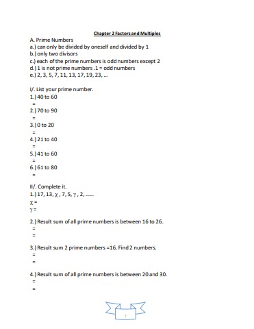 Mathematics Form 1 Chapter 2 Factors and Multiplies - EMILY CHIENG ROU ...