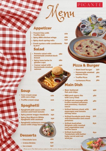 Picante Rooftop Bar - Menu - Natthawadee Wongpanya Flip PDF | AnyFlip