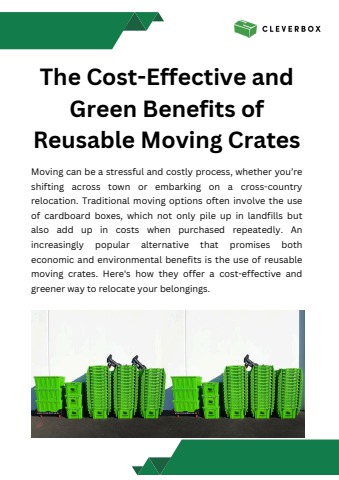 The Cost-Effective and Green Benefits of Reusable Moving Crates