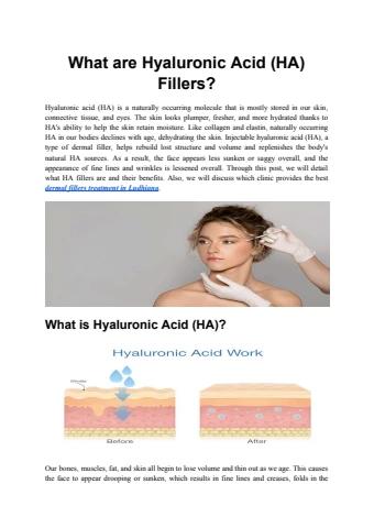 Hyaluronic Acid (HA) Fillers: Benefits, Procedure & Aftercare