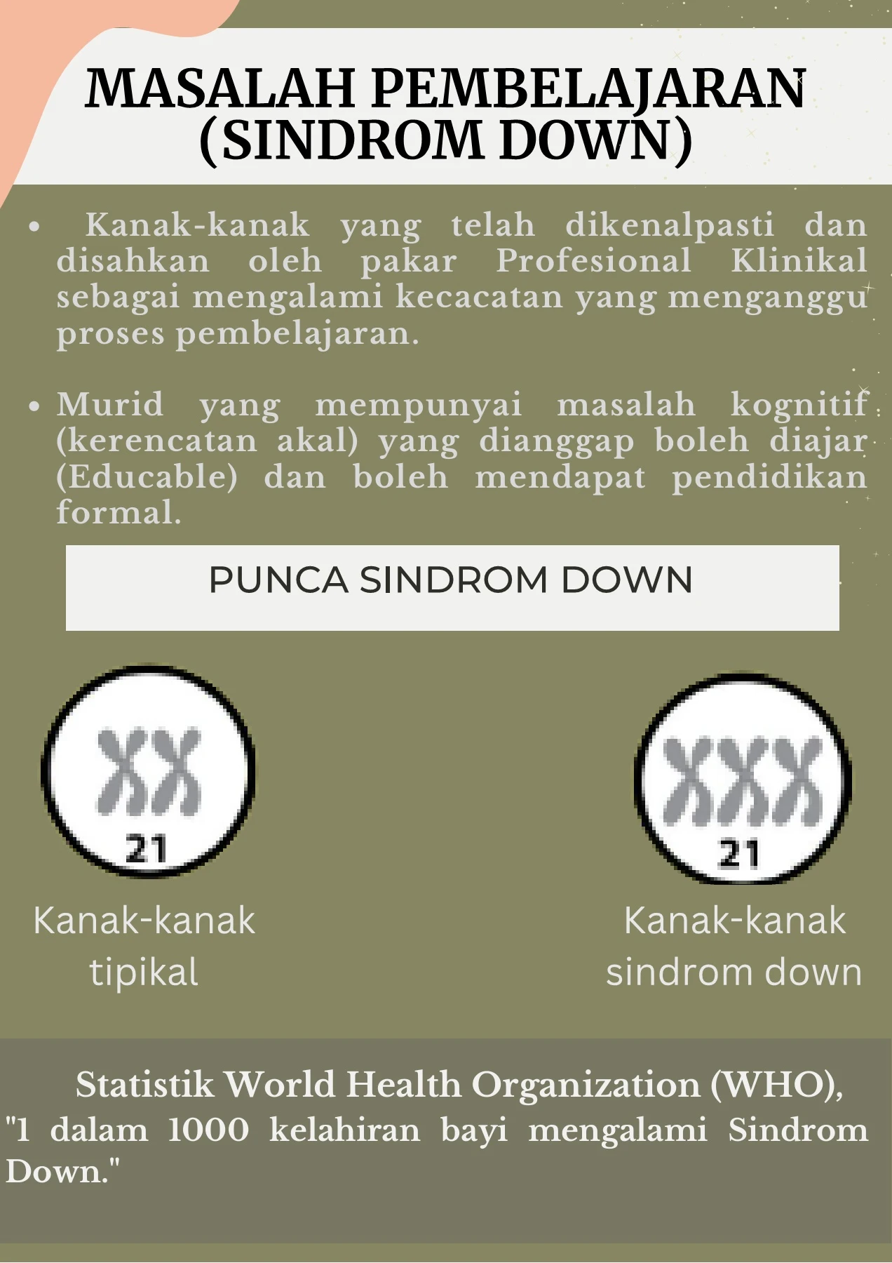 MASALAH PEMBELAJARAN (SINDROM DOWN)