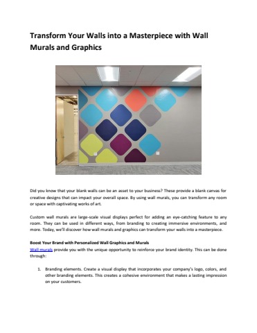 Transform Your Walls into a Masterpiece with Wall Murals and Graphics - Signs Unlimited Flip PDF ...
