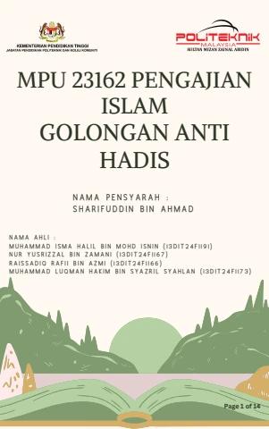 EFOLIO GOLONGAN ANTI HADIS - raissadiq azmi Flip PDF | AnyFlip