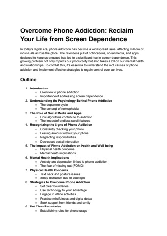 Overcome Phone Addiction: Reclaim Your Life from Screen Dependence