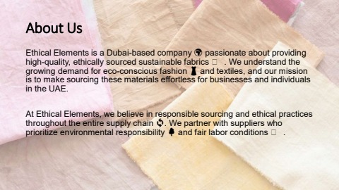 Ethical Elements: ? Your One-Stop Shop for Sustainable Fabrics in the UAE ? - Ethical Elements ...