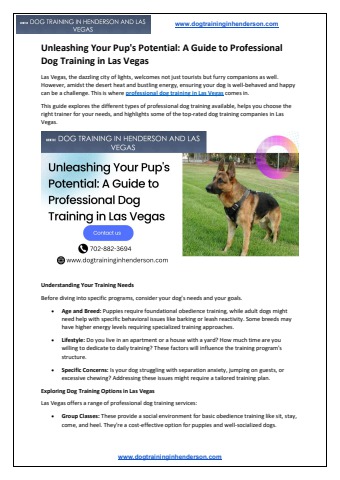Unleashing Your Pup's Potential - A Guide to Professional Dog Training ...