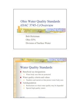 Bob Heitzman Division of Surface Water - Ohio EPA Home - Guset User ...