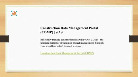 Construction Data Management Portal (CDMP) viAct