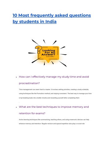 10 Most Frequently asked question by students - TGAA School