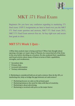 MKT 571 Final Exam - UOP E Assignments | Question & Answers - UOP E Assignments Flip PDF | AnyFlip