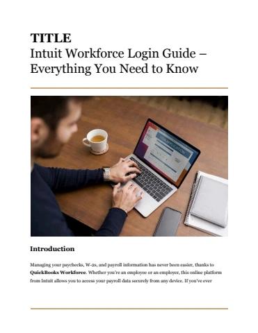 Intuit Workforce Login Guide – Everything You Need to Know