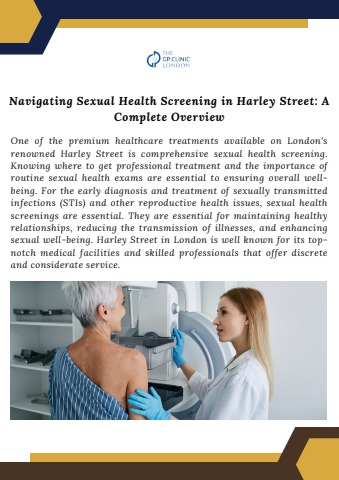 Navigating Sexual Health Screening in Harley Street A Complete Overview ...